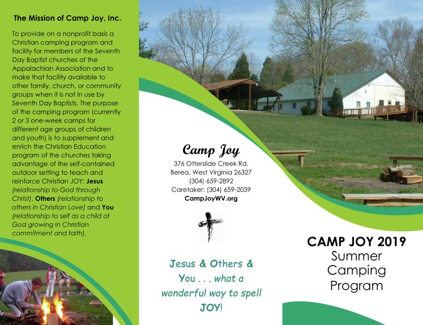 2019 Camp Joy Information – Pataskala Seventh Day Baptist